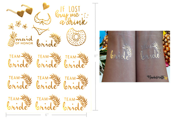 Team Bride Temporary Tattoos | Bachelorette Tattoos | Bachelorettesy ...